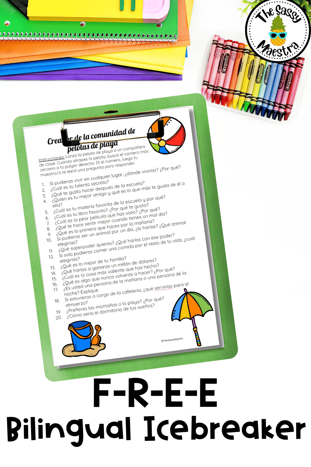 Free Bilingual Icebreaker Perfect for Back to School - The Sassy Maestra