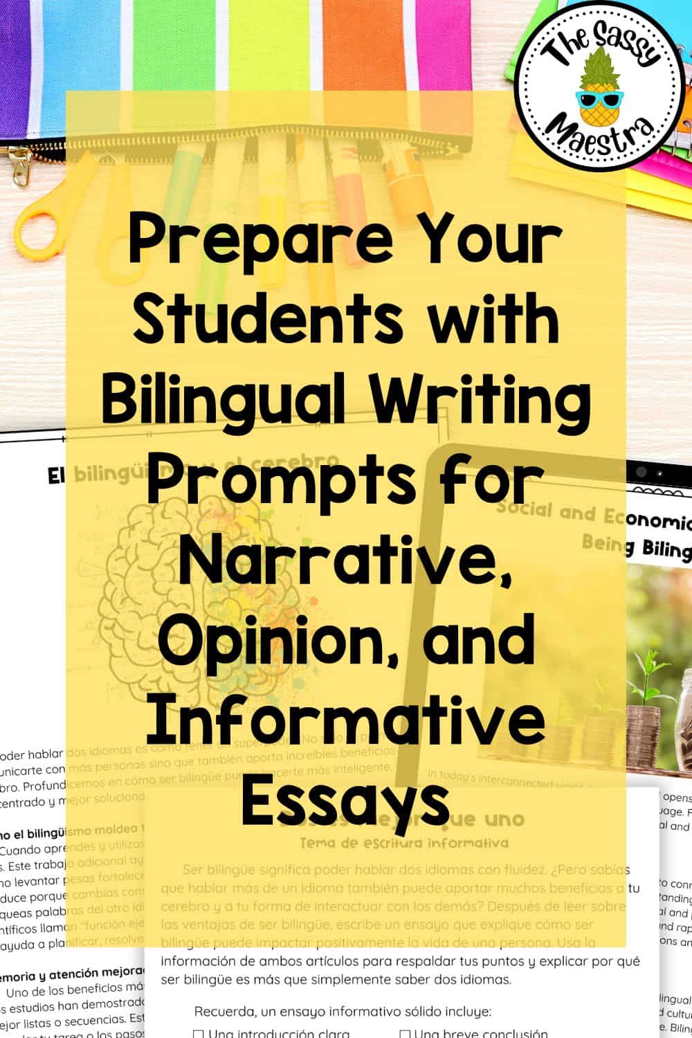 Prepare Your Students with Bilingual Writing Prompts for Narrative ...