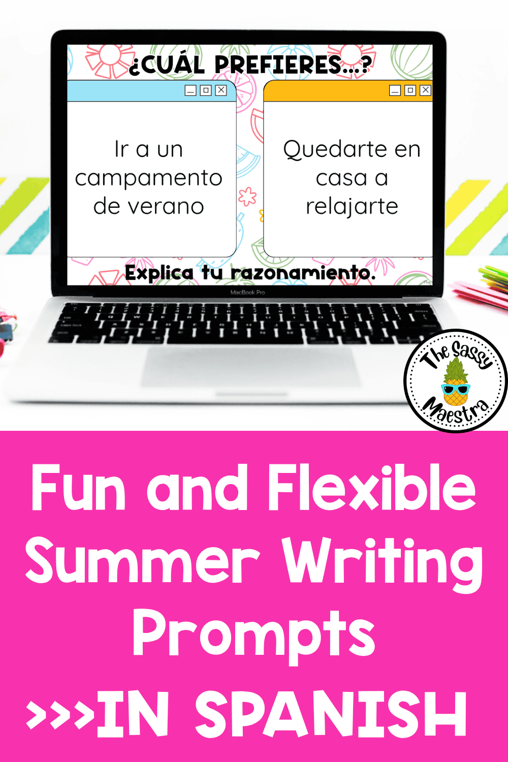 Fun and Flexible Summer Writing Prompts in Spanish - The Sassy Maestra